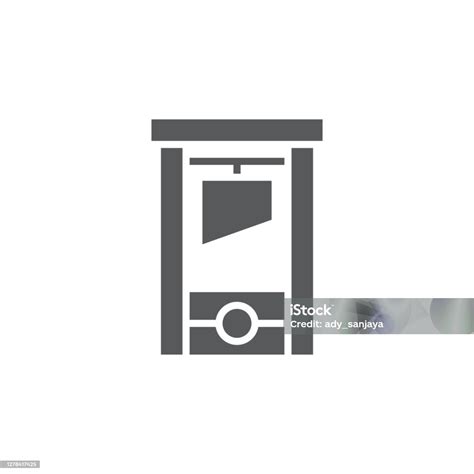 Symbole Dicône Vectorielle De Guillotine Isolé Sur Le Fond Blanc
