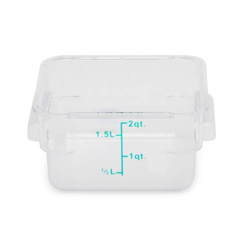 Royal Industries Polycarbonate Square Storage Container 2 Qt