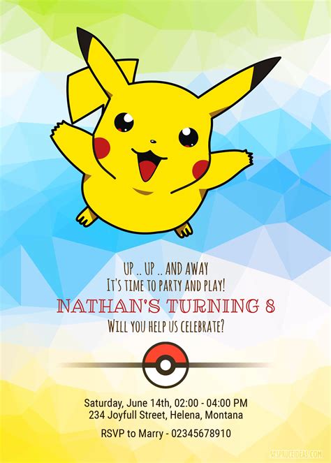 Free Printable Pokemon Birthday Invitations