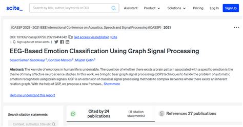 [citation report] eeg based emotion classification using graph signal