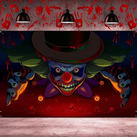 Amazon Halloween Clown Decorations Scary Carnival Backdrop