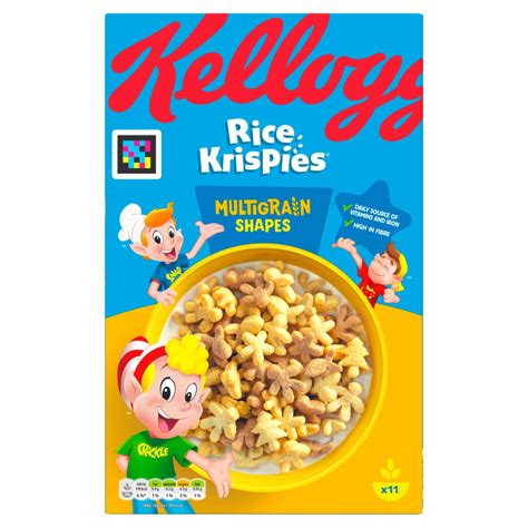 Kelloggs Rice Krispies Multigrain Shapes Breakfast Cereal Box 350g