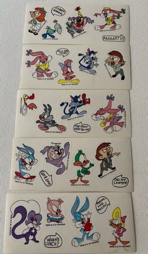 Tiny Toon Adventures Collectable Stickers Lot Of 5 Fruit Snack Insert