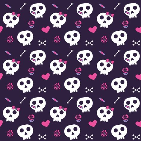 Vector Pattern Skull Cute Background Seamless 25337151 Vector Art At