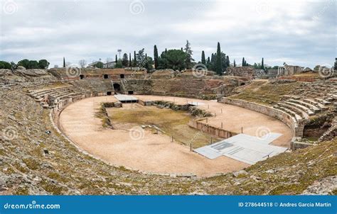 The Roman Amphitheatre Of Merida In Spain Stock Photo Image Of