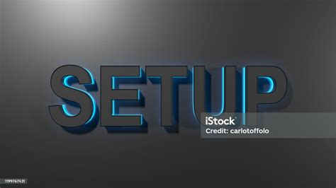 검은 색 배경에 파란색 백라이트가있는 Setup 검은 색 쓰기 3d 렌더링 그림 3차원 형태에 대한 스톡 사진 및 기타 이미지