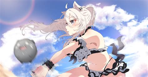 ホロライブ 獅白ぼたん【新水着衣装】 西野ましろのイラスト Pixiv