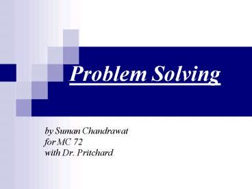 Ppt Problem Solving Powerpoint Presentation Free To View Id C Fd Yzkwz