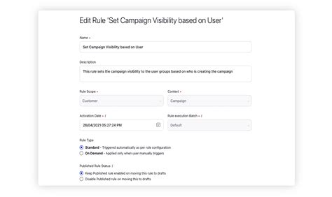 ‎set Campaign Visibility Based On User Via Rule Engine Sprinklr Help Center