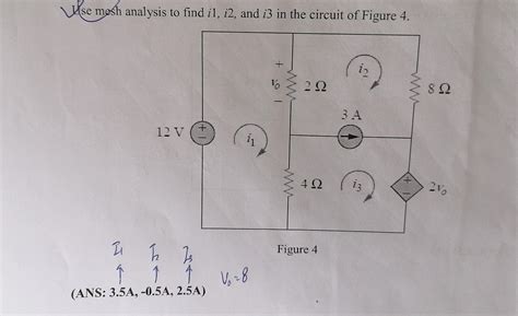 Solved Use Mesh Analysis To Find I I And I In The Chegg