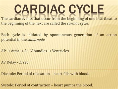 Cardiac Cycle Physiology Ppt