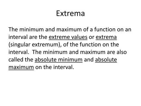 Ppt Ap Calculus Section 3 1 Extrema On An Interval Powerpoint Presentation Id 2931324