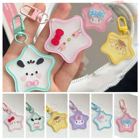 Bliss Cute Pentagram Keychain Kitty Mymelody Kuromi Star Pendant Cute Korean Style Pochacco