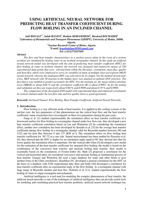 Pdf Using Artificial Neural Network For Predicting Heat Transfer