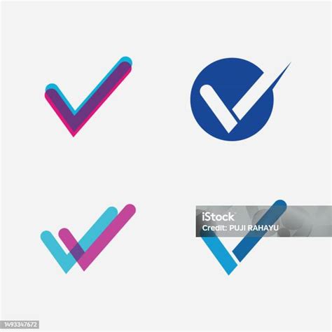 Daftar Periksa Tanda Centang Logo Vektor Atau Ikon Centang Simbol Dalam