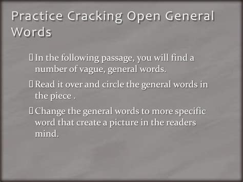 Ppt Cracking Open General Words Powerpoint Presentation Free