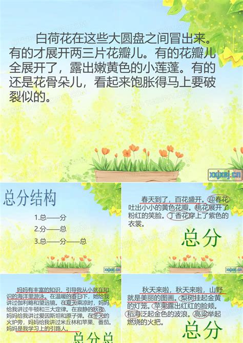 总分结构片段写作 Ppt模板下载 编号lamdernn 熊猫办公