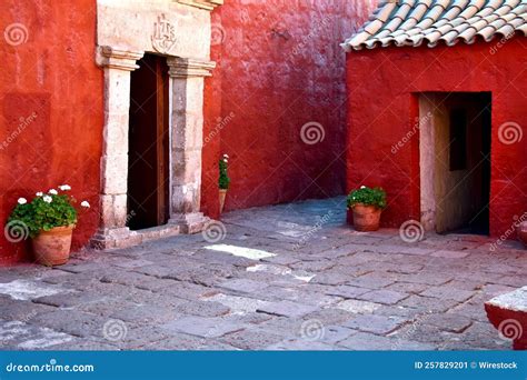 Colonial Architecture In Arequipa Stock Image Image Of Flowers Frame
