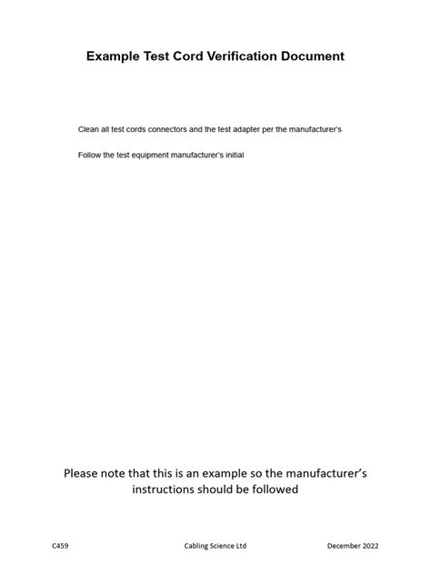 Test Cord Verification Document Pdf Test Cord Verification Document Pdf