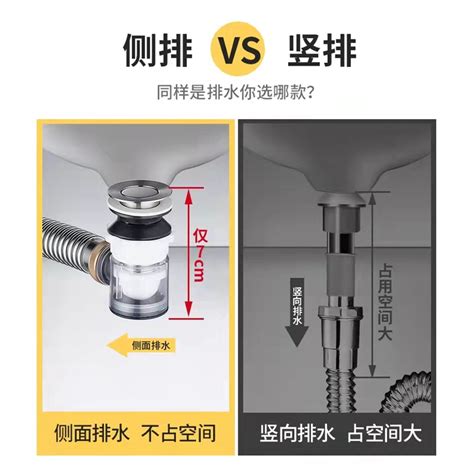 新款304不锈钢面盆下水器波纹管横排式洗脸池排水管省空间防臭堵 虎窝淘