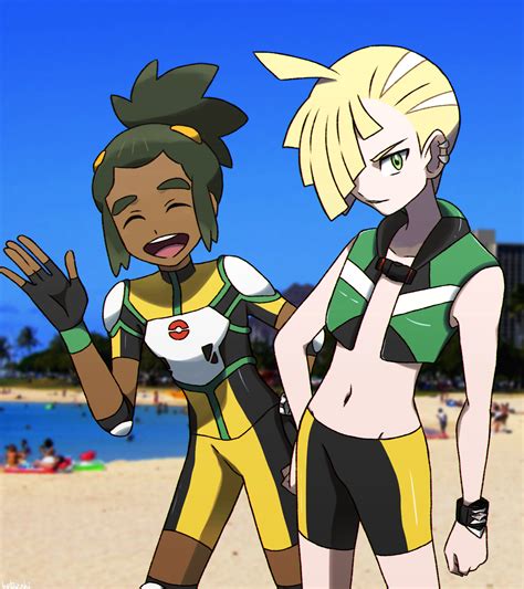 Hau And Gladion Wearing Poke Ride Outfits Pokémon Sun And Moon Know Your Meme