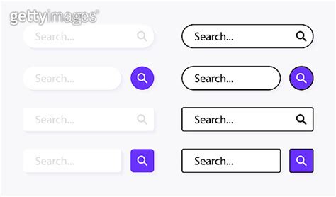 Set Search Bar Web Ui Design Element For Web Site Or Browsers Text Field And Search Button