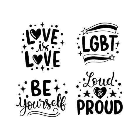 Premium Vector Lgbt Stickers Lettering Template