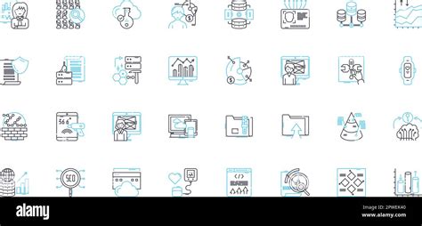 Information Governance Linear Icons Set Compliance Security Risk
