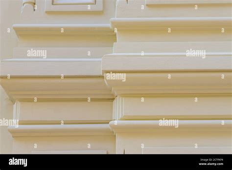 Column With Stucco Relief Molding Abstract Background Texture Stock