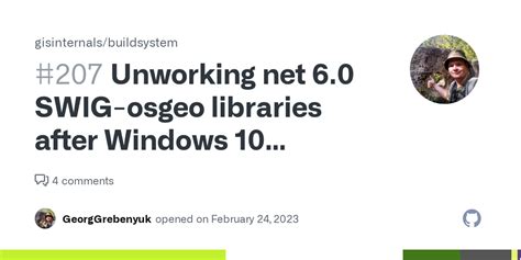Unworking Net Swig Osgeo Libraries After Windows H H