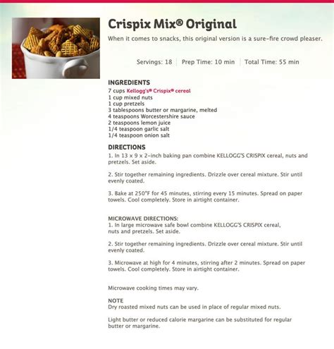 The Recipe For Crisp Mixs Original