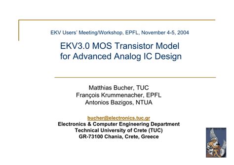 Pdf Ekv30 Mos Transistor Model For Advanced Analog Ic Design