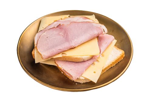 햄과 치즈 샌드위치 얇게 썬 프로슈토 코토와 함께 토스트 흰색 배경에 분리되어 있습니다 상의 View 0명에 대한 스톡 사진 및 기타 이미지 Istock