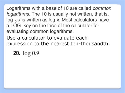Warmup Solve Log Log5 X Log Ppt Download