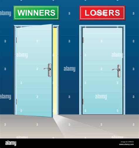 Illustration Of Winners And Losers Doors Concept Stock Vector Image