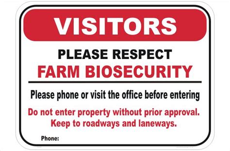 Farm Biosecurity Sign National Safety Signs Farm Signs Farm Signs