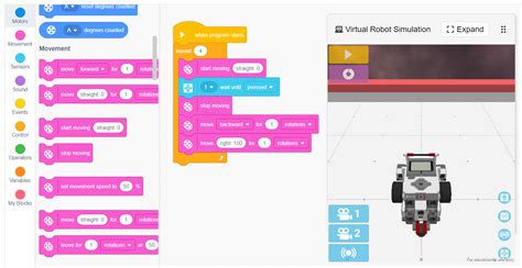 Virtual Lego Ev Coding Sensabot Challenge In Student Learning