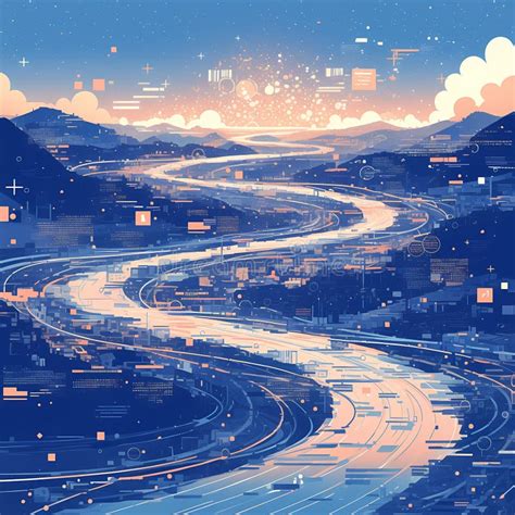 Data Flows Like A River Diverse Perspectives Stock Illustration