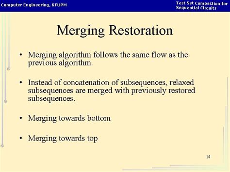 Computer Engineering KFUPM Test Set Compaction For Sequential