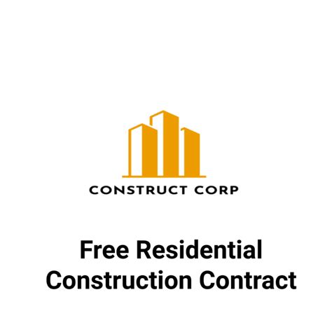 Residential Construction Contract Edit Online And Download Example