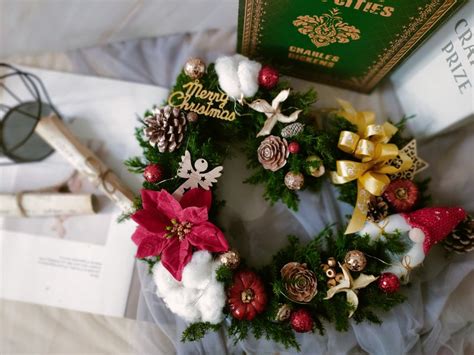Linglings Studio永生雪松愛心聖誕畫花圈 設計館 Linglings Studio蕎翎工作室 乾燥花永生花 Pinkoi