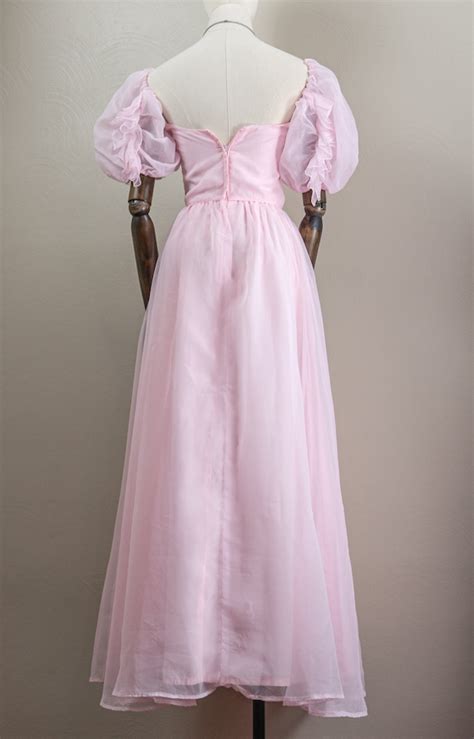 Frilly 70s80s Pastel Pink Nylon Chiffon Promformal Gem
