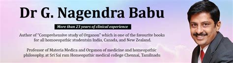 Dr Nagendra Babu Biography And Books Homeopathy360