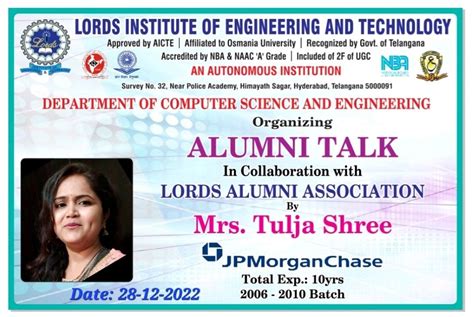 Lords Institute Of Engineering And Technology On Linkedin Department Of