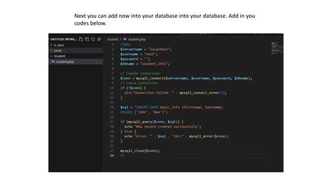Inserting Data Using XAMPP And VS Studio Pptx
