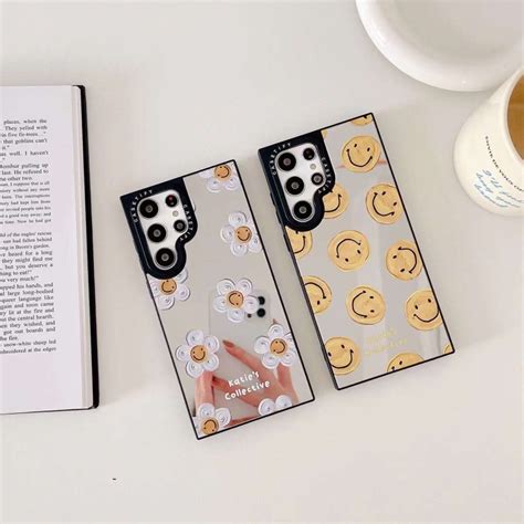 Jual New Cute Phone Case Glass Kaca Mirror Smile Smiley Face Emote