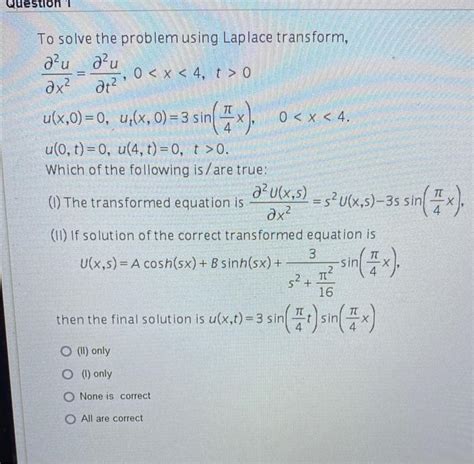 Solved To Solve The Problem Using Laplace Transform Chegg