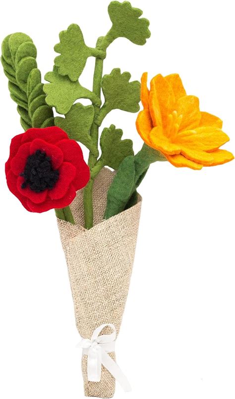 Glaciart One Felt Flowers Artificial Bouquet 4 Pcs