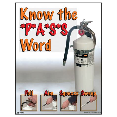 Safety Poster Know The Pass Word Pull Aim Squeeze Sweep Cs498412