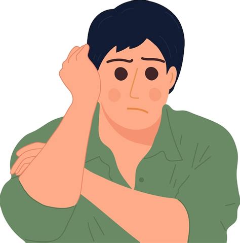 Premium Vector Male Thinking Person Mood Pensive And Confuse